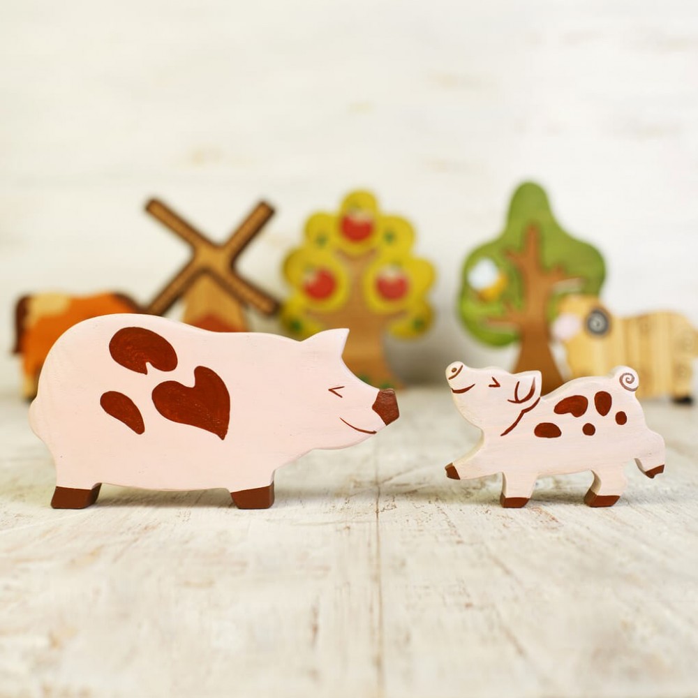 Wooden Piglet Toy - WoodenCaterpillar Toys