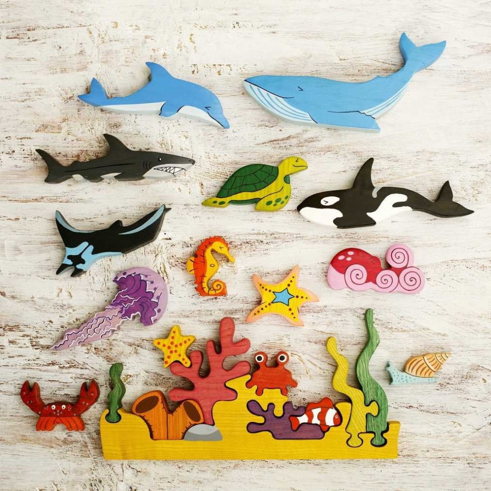Wooden Coral Reef Puzzle Toy - WoodenCaterpillar Toys