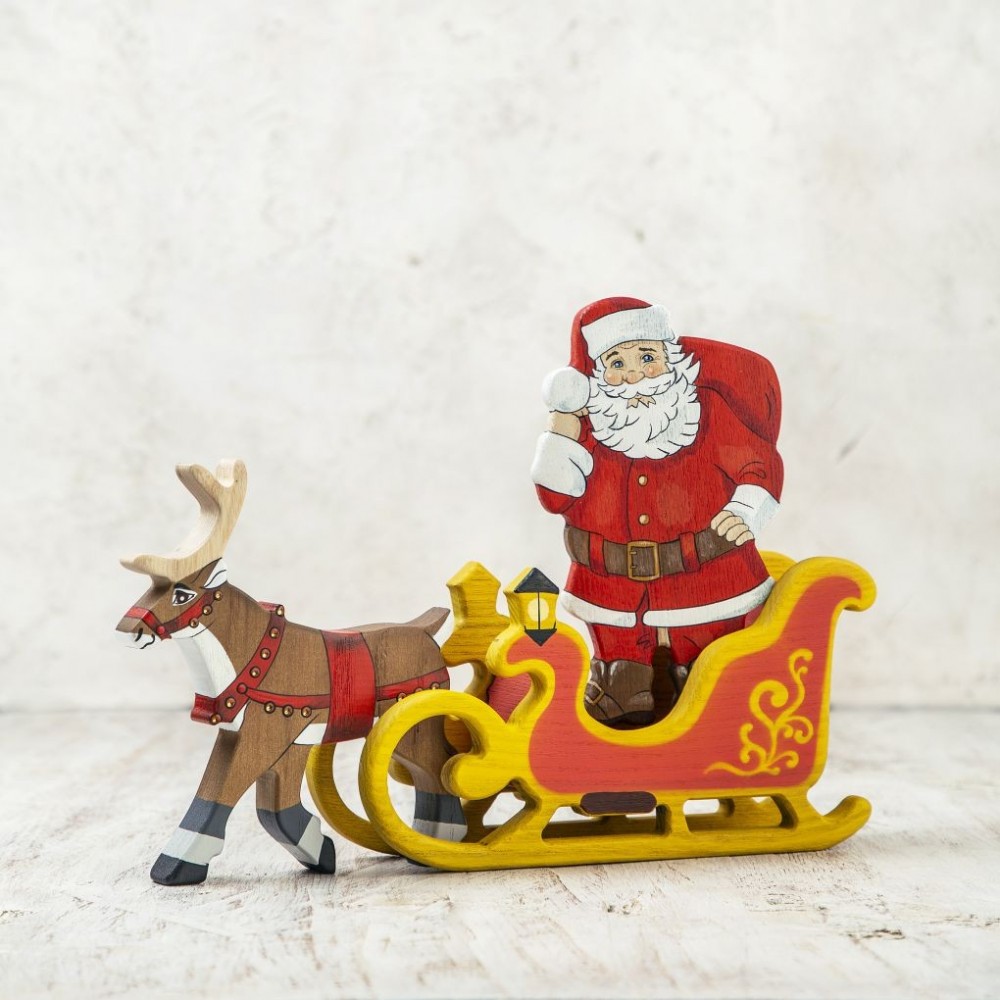 Christmas wooden sleigh - WoodenCaterpillar Toys