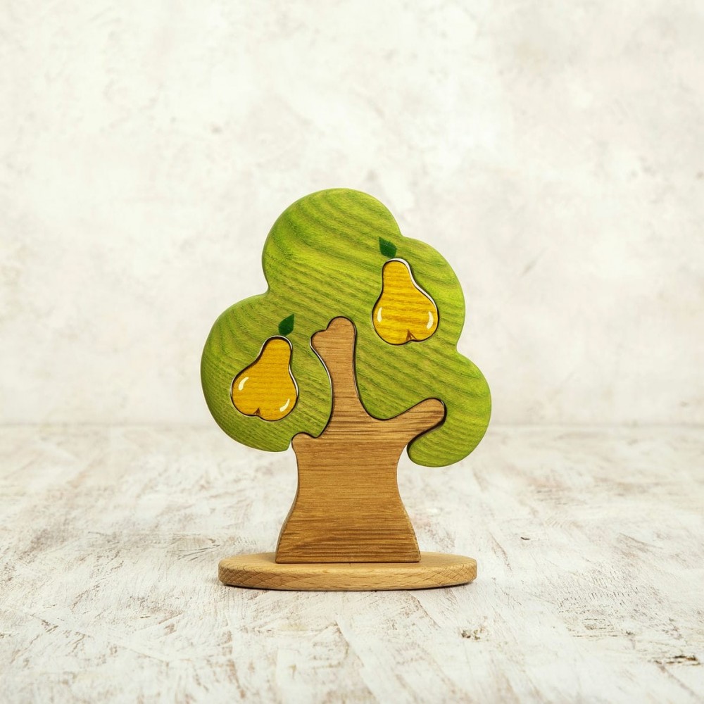 Waldorf wooden Pear tree puzzle - WoodenCaterpillar Toys