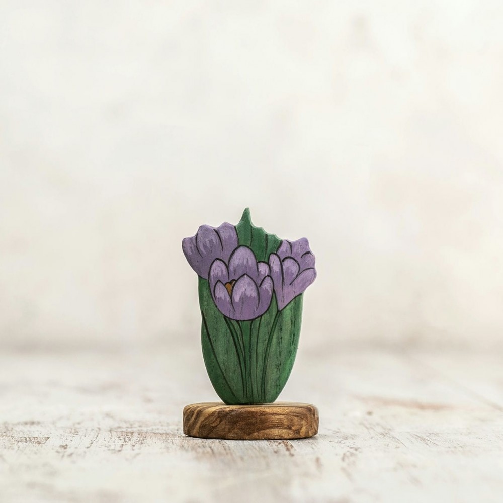 Handmade Wooden Crocus Toy Spring flowers - WoodenCaterpillar Toys