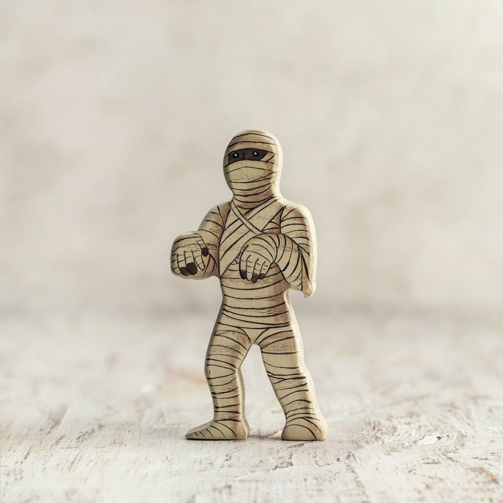 Handcrafted Wooden Mummy Toy - Timeless Halloween & Ancient Egypt Decor ...