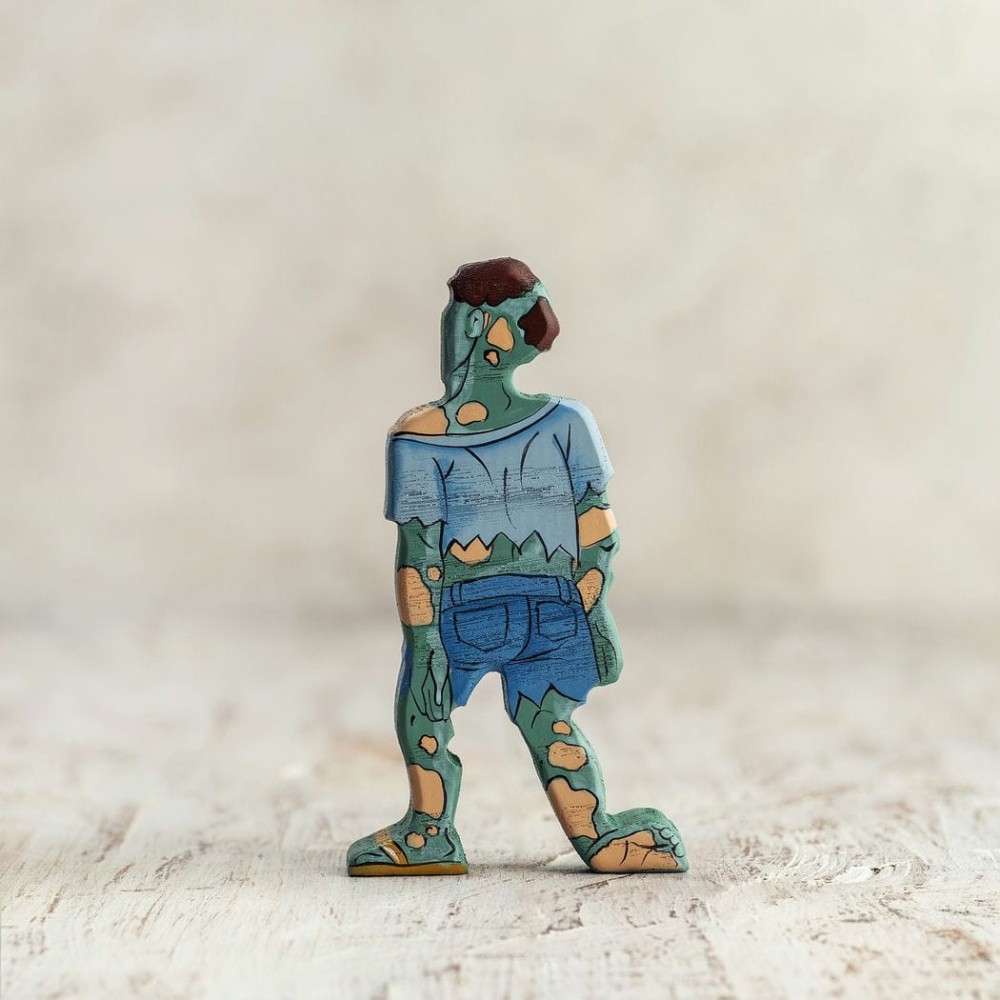Handcrafted Wooden Zombie Toy - Post-Apocalyptic Fantasy & Spooky Decor ...