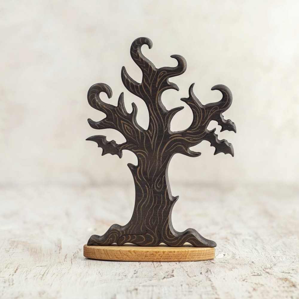 Handcrafted Wooden Halloween Tree - Spooky Forest & Eerie Autumn Decor ...