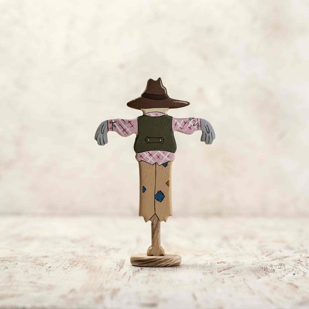 Handmade Wooden Strawman Toy - Artisan Scarecrow Figure ...